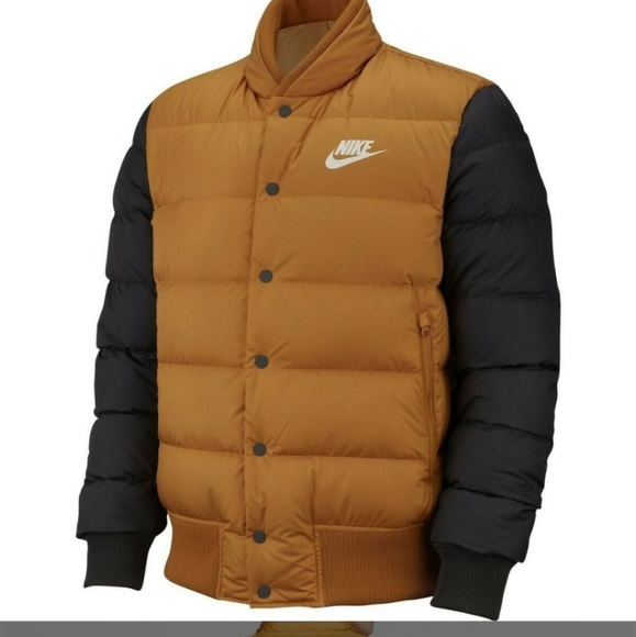 Nike | Jackets & Coats | Nike Sportswear Mens Down Bomber Jacket Black ...